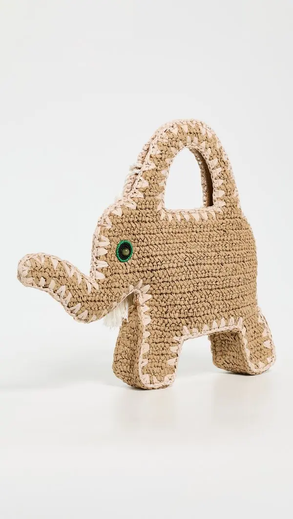 SIMONMILLER Elephant Raffia Bag
