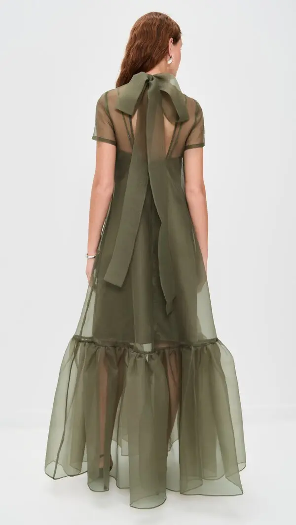 Staud Calluna Tiered Organza Maxi Dress