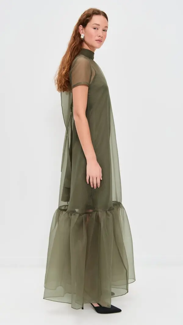 Staud Calluna Tiered Organza Maxi Dress