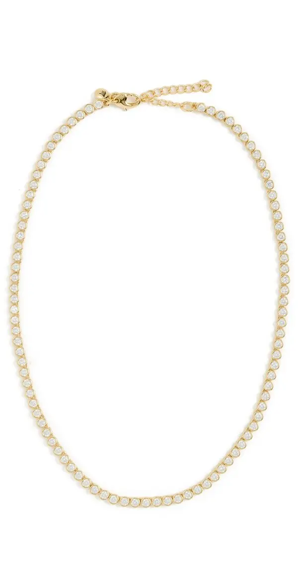 Madewell Tennis Collection Bezel-set Crystal Necklace - Pale Gold