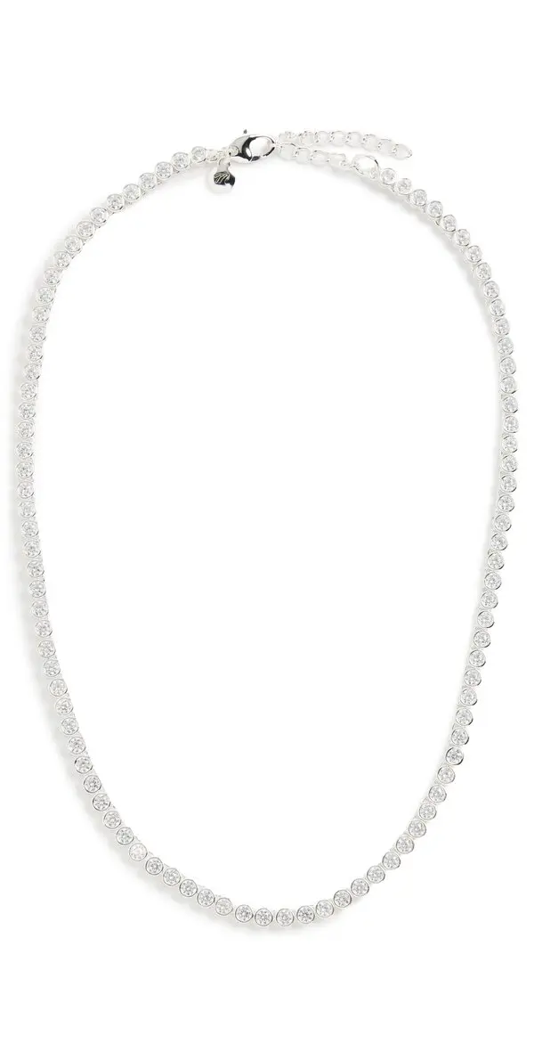 Madewell Tennis Collection Bezel-set Crystal Necklace - Polished Silver