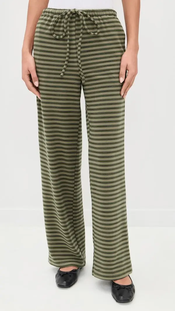 BAILEY ROSE Striped Velour Pants
