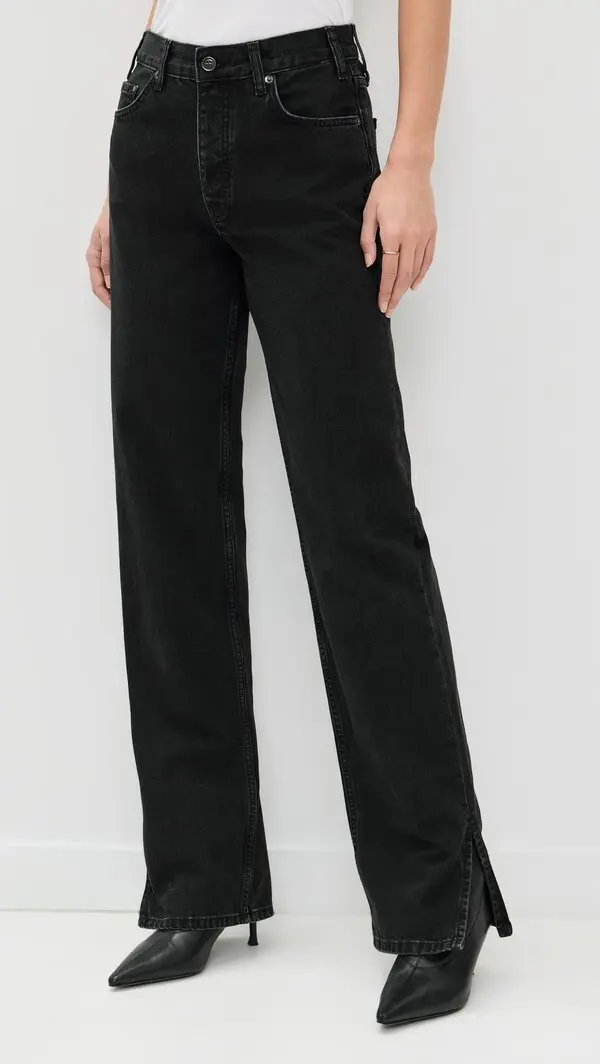 ANINE BING Roy Straight Leg Jeans - Vintage Black