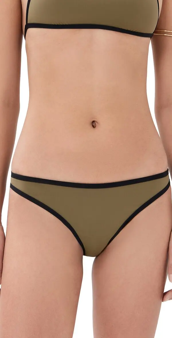 Staud Gemma Bikini Bottom - Thyme/black