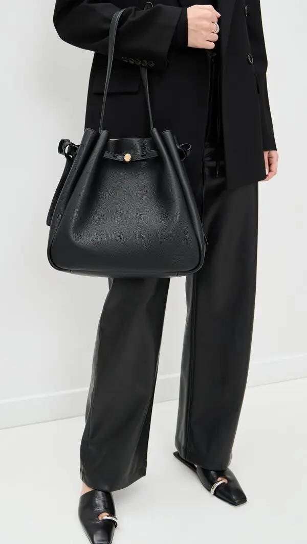 Tory Burch Romy Large Bucket Bag - Black
