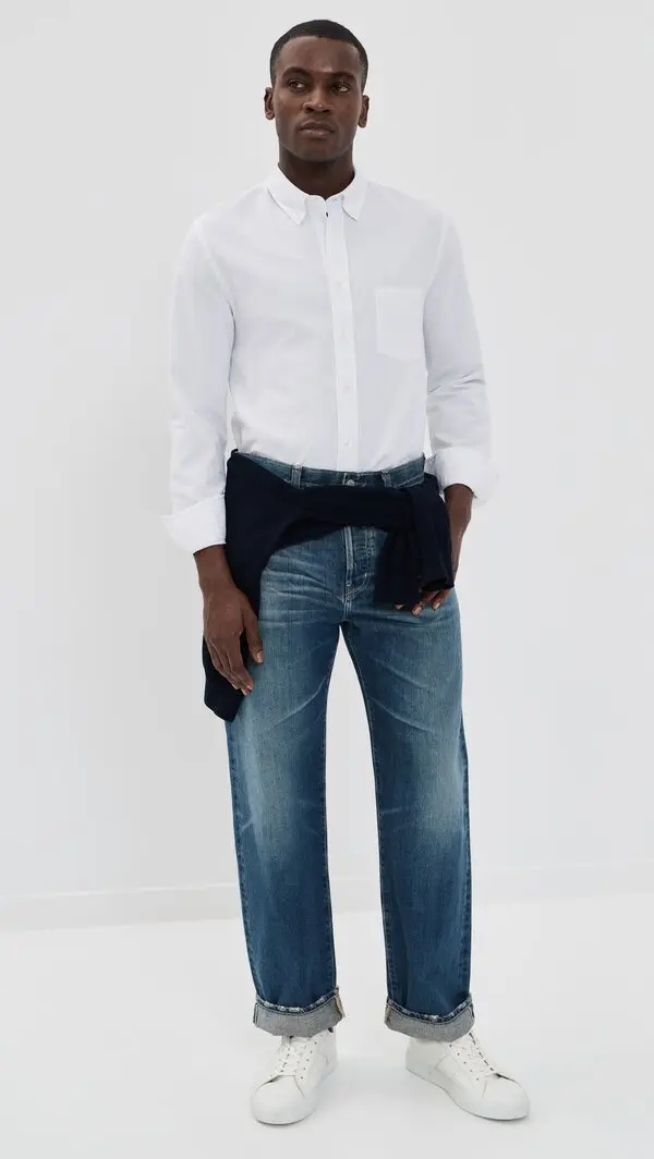 Officine Générale New Oxford Button Down Shirt - Optical White