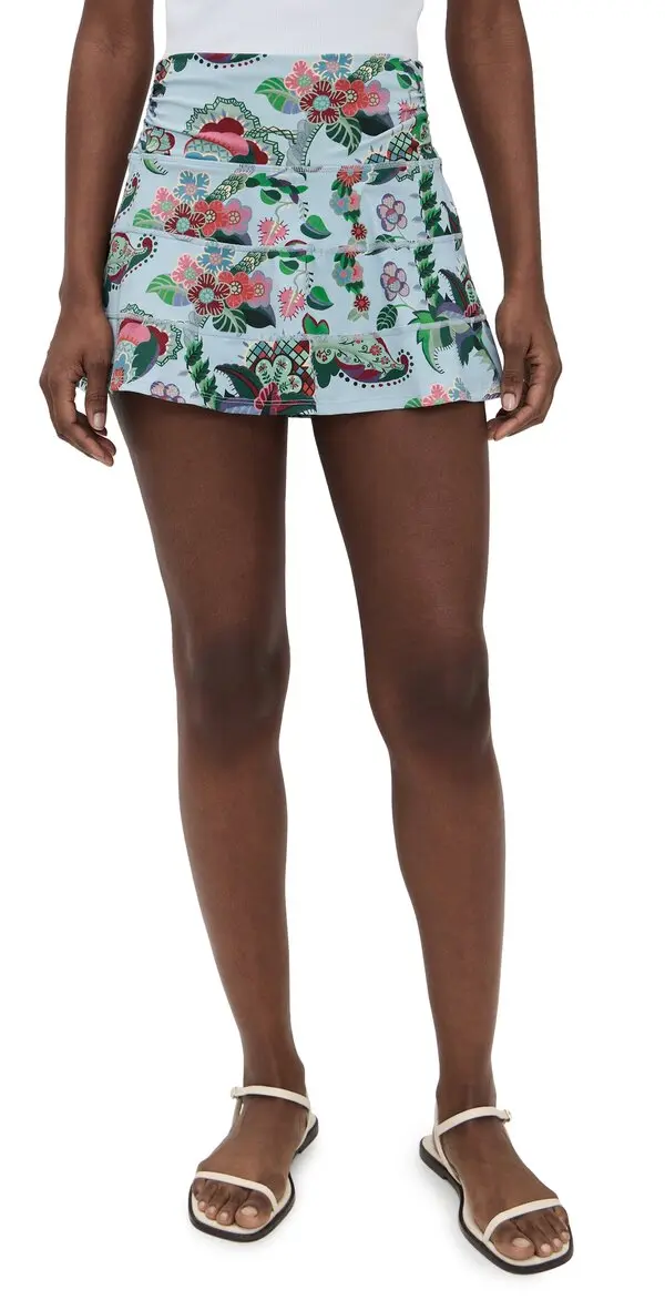 Hill House Home The Riley Pool Skirt - Light Blue Jungle Floral