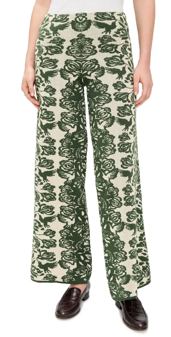 THE LULO PROJECT Floral Jacquard Knit Pants