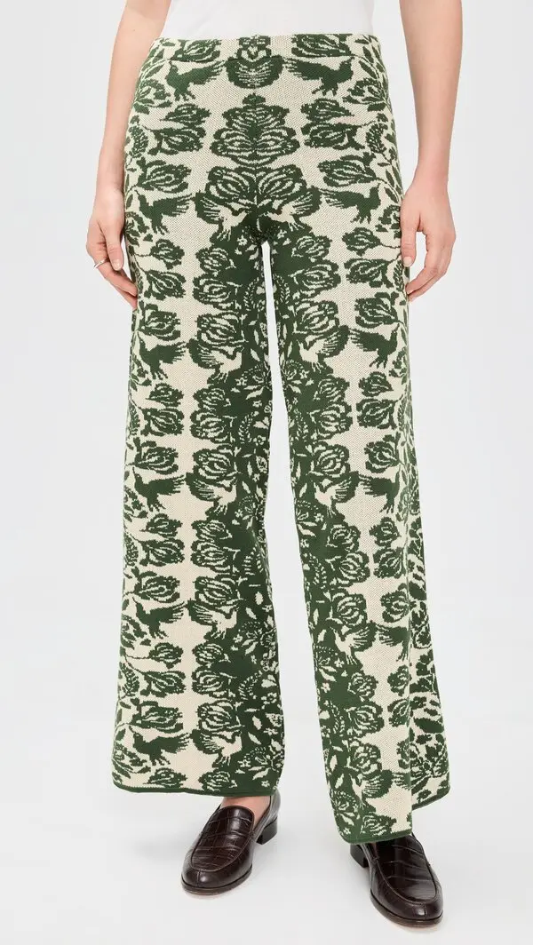 THE LULO PROJECT Floral Jacquard Knit Pants