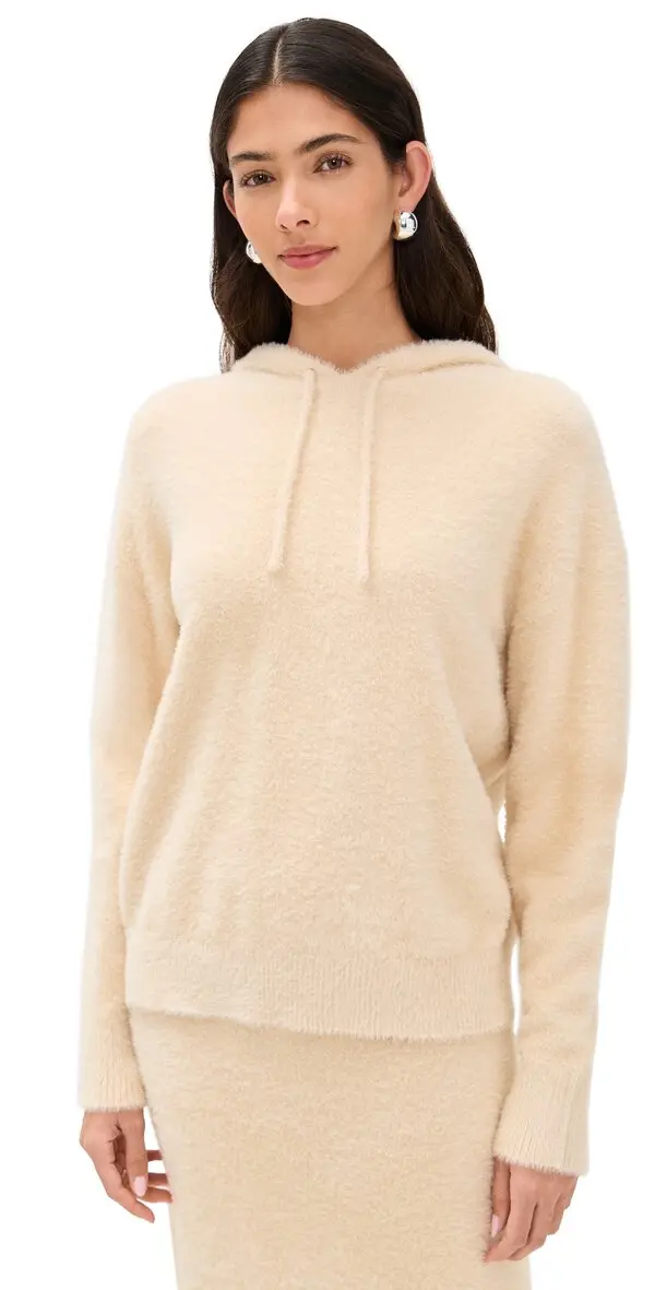 LE BOP Fuzzy Knit Hoodie - Oyster