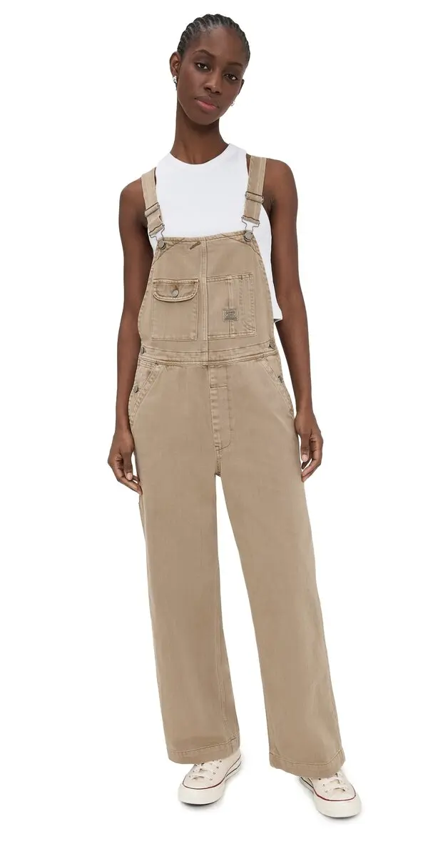 Denimist Slouch Bib Overalls - Worn Khaki
