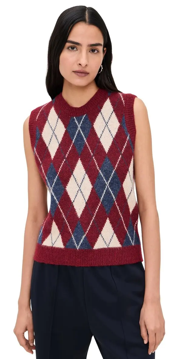 ANOTHER GIRL Argyle Knit Tank Sweater Vest