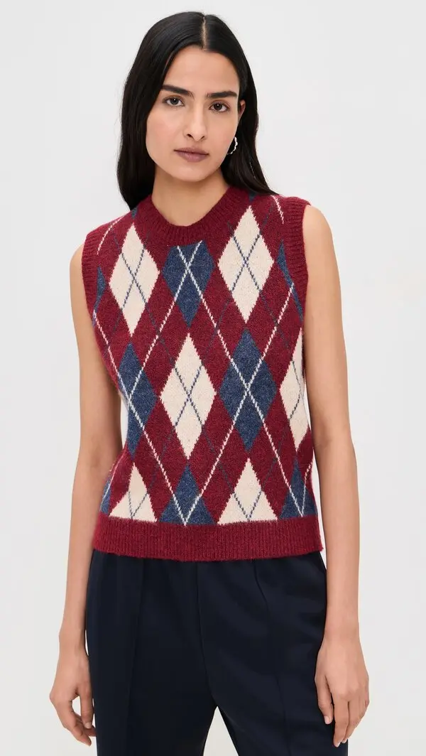 ANOTHER GIRL Argyle Knit Tank Sweater Vest