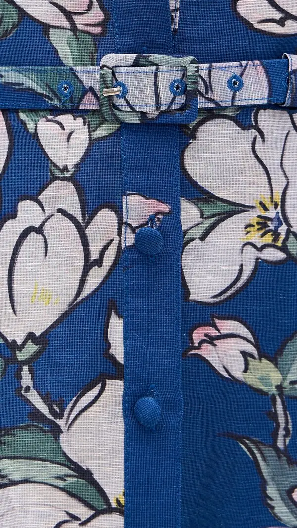 Leo Lin Katrina Butterfly Sleeve Midi Dress - Midnight Magnolia Print |  Editorialist