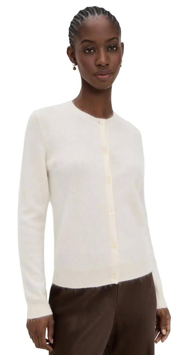 Theory Brushed Cashmere Cardigan - Ivory