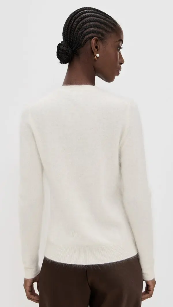 Theory Brushed Cashmere Cardigan - Ivory