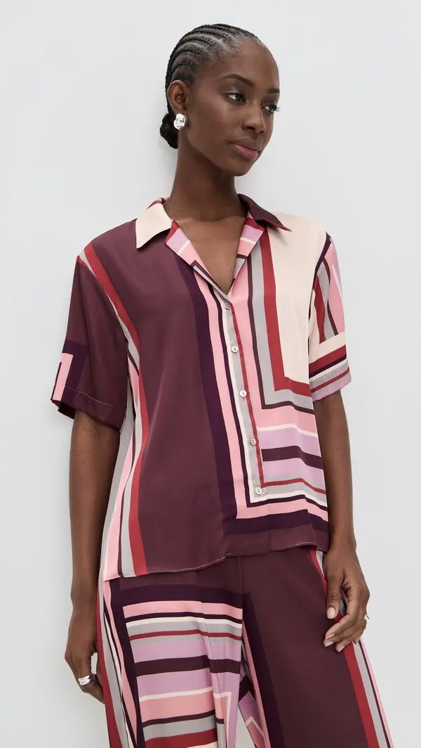 Misa Solange Geometric Print Top