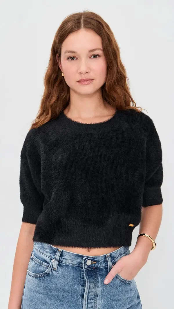 L'Agence Guinevere Short Sleeve Crew Neck Top
