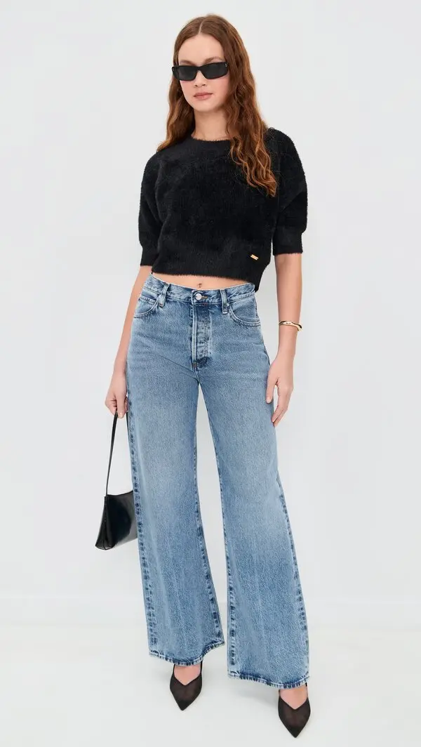 L'Agence Guinevere Short Sleeve Crew Neck Top