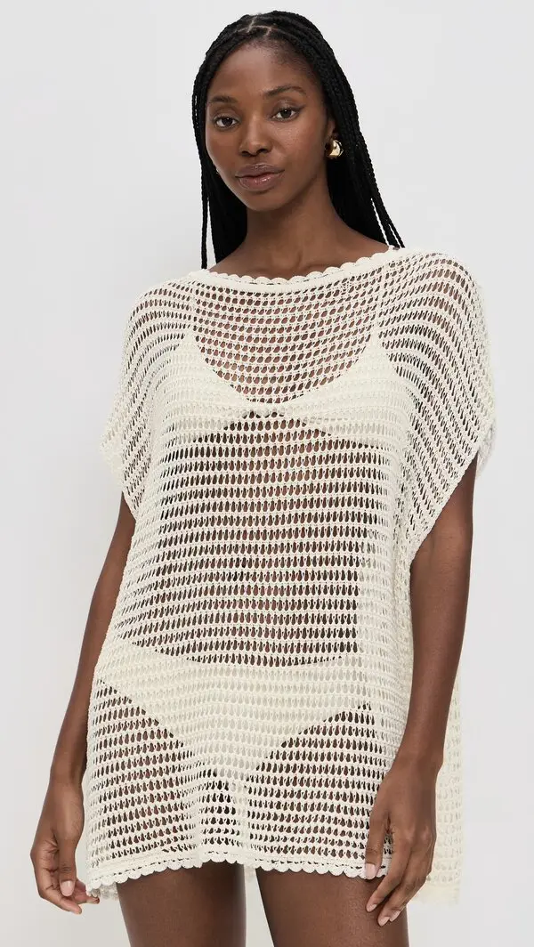 Staud Oriya Crochet Mini Dress