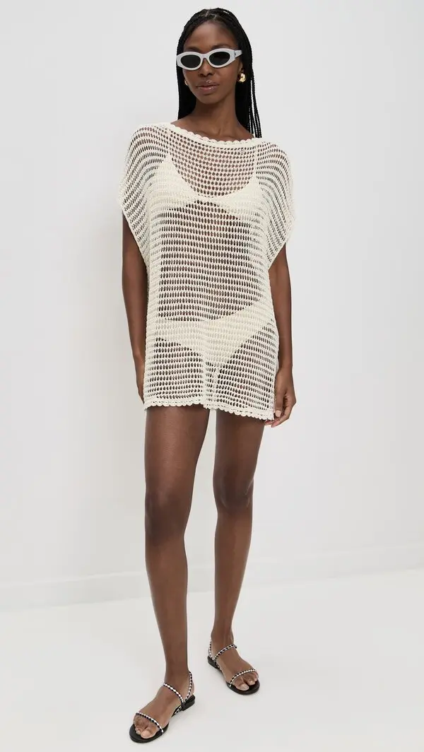 Staud Oriya Crochet Mini Dress