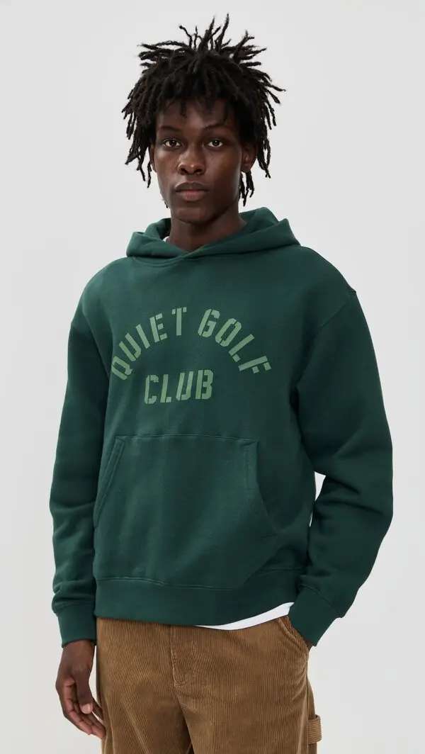 QUIET GOLF Logo Lettering Stencil Hoodie