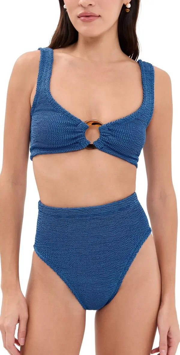Hunza G Nadine Bikini Set - Metallic Denim