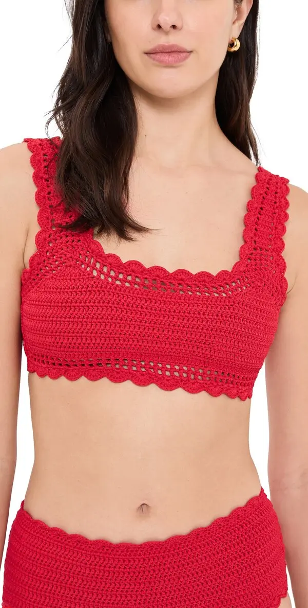 Beach Riot Andy Bikini Top - Ruby