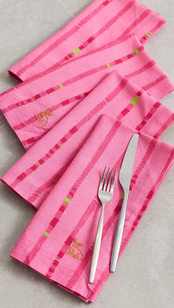 CONIGLIO PALM BEACH Napkin Set - Lane Lines Pink Float