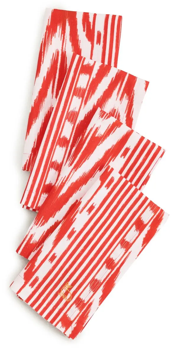 CONIGLIO PALM BEACH Napkin Set - Red Ikat