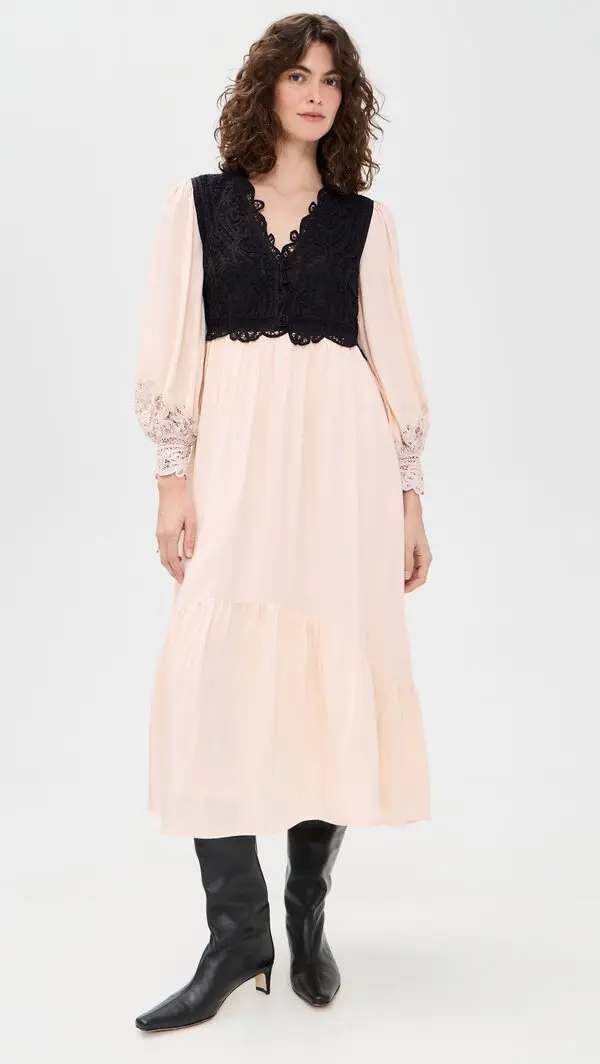 Sea Adelina Battenberg Lace Combo Dress - Multi