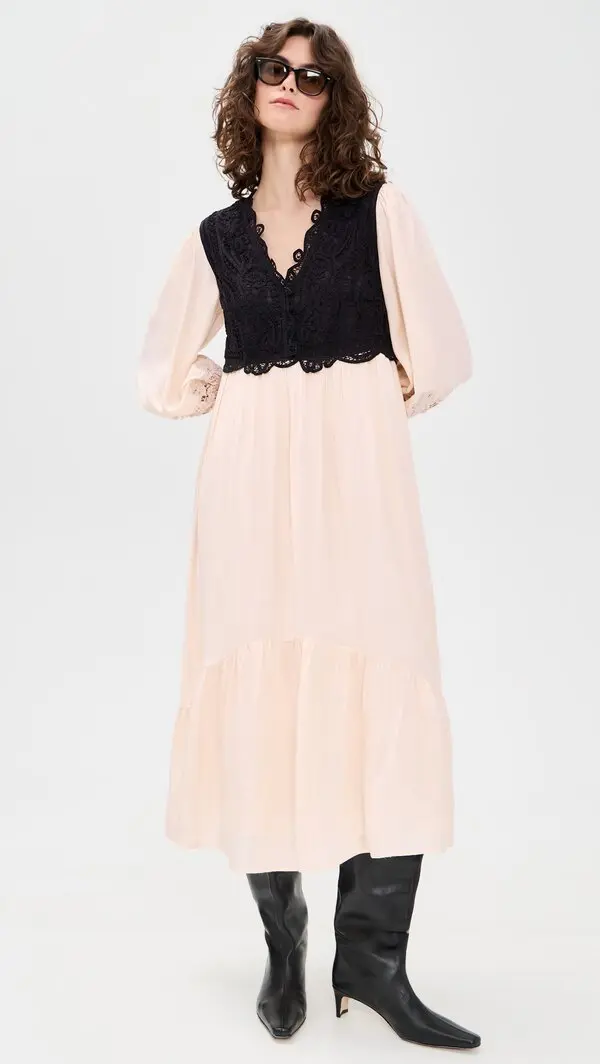Sea Adelina Battenberg Lace Combo Dress - Multi