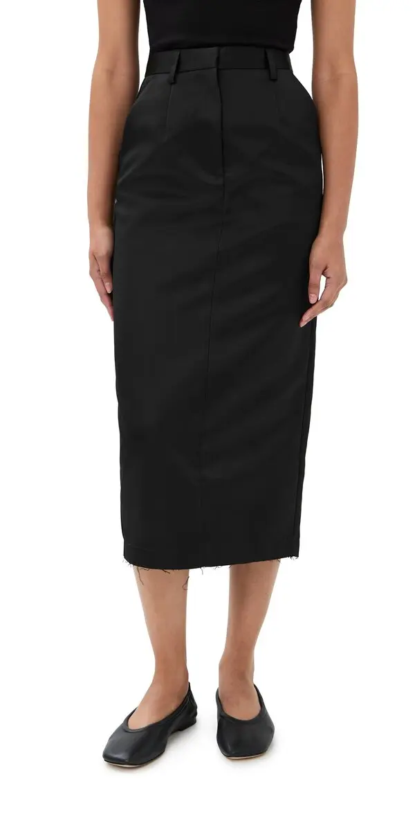 Co Pencil Skirt With Raw Hem