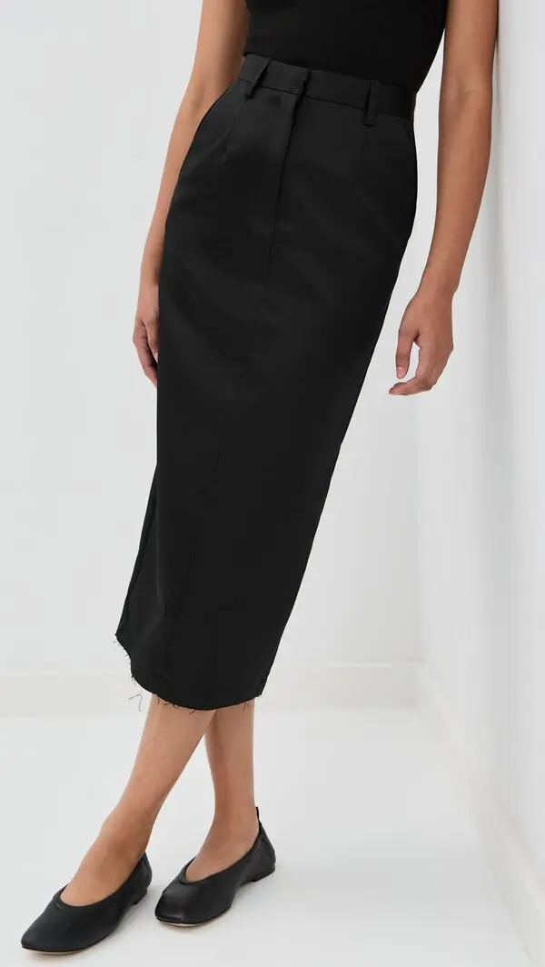 Co Pencil Skirt With Raw Hem