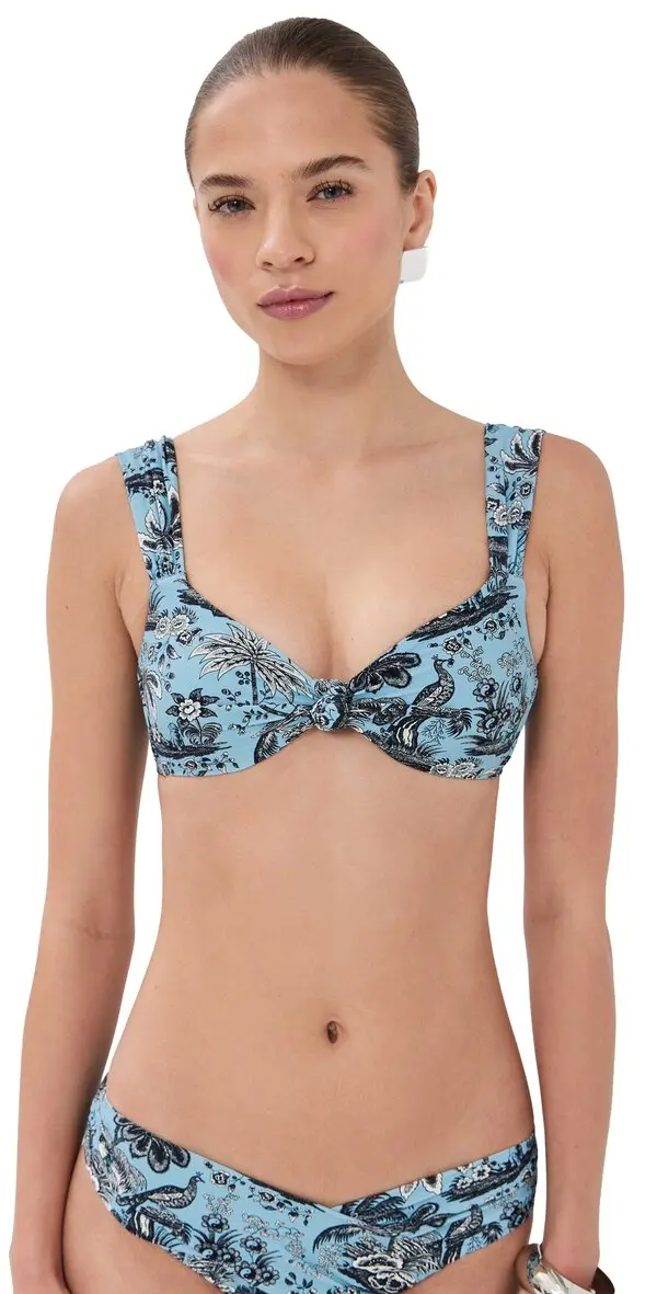 Staud Janie Bikini Top - Sky Toile