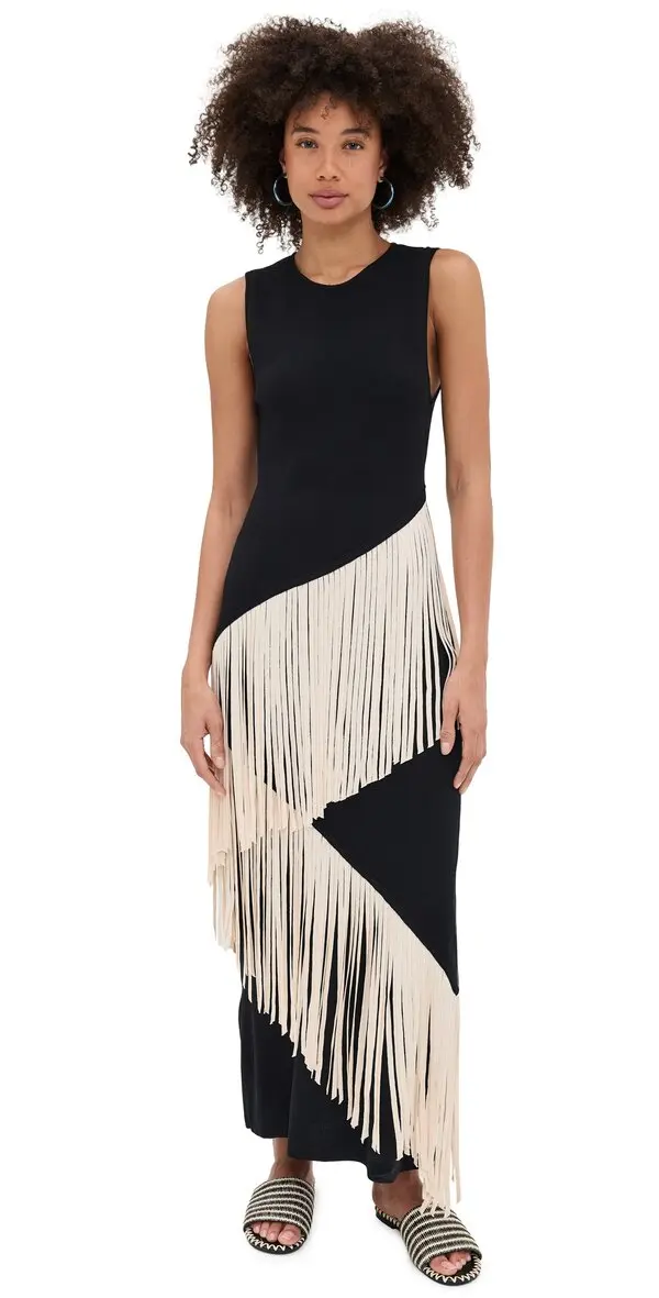 SIMONMILLER Spiral Knit Maxi Dress - Black/macadamia