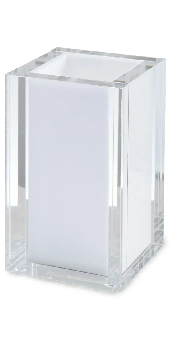 TIZO DESIGN Lucite Toothbrush Holder With Insert - White