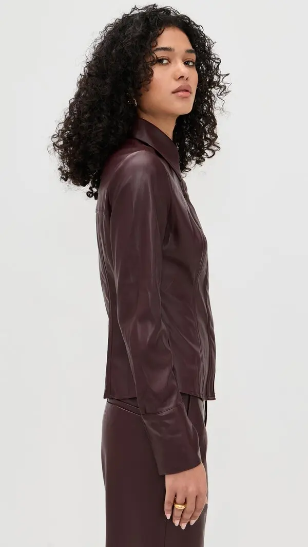 MADISON THE LABEL Lowen Faux Leather Shirt