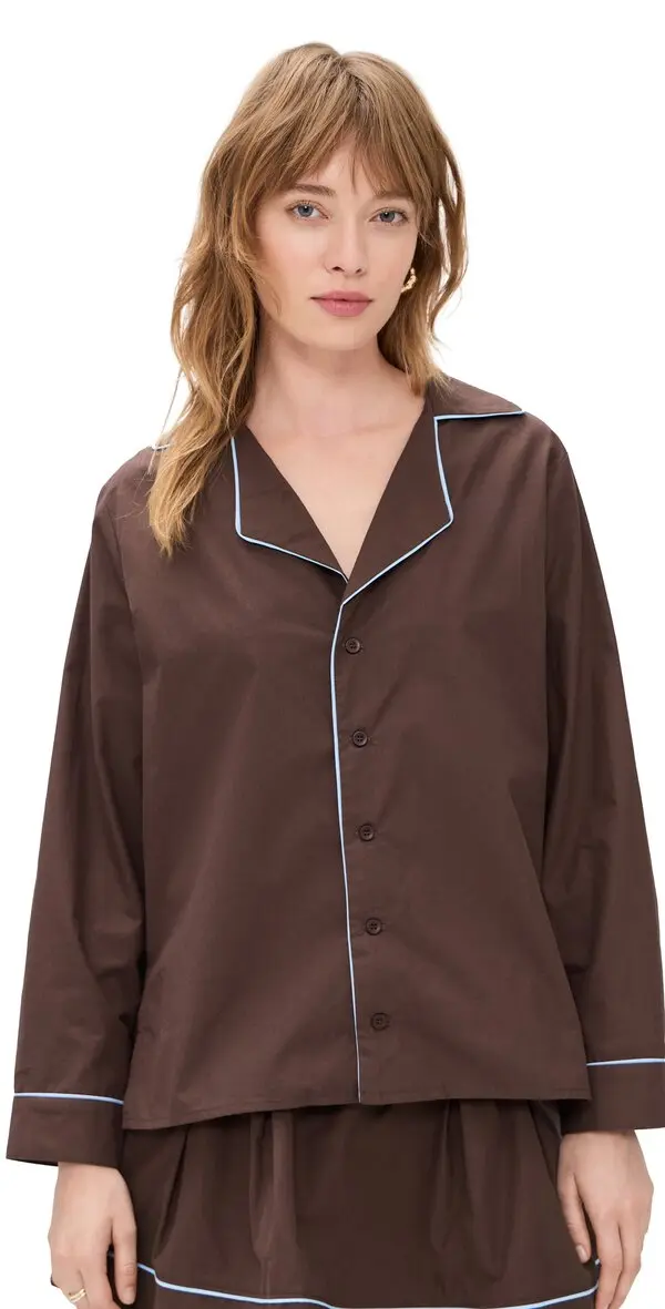 LE BOP Madeleine Top - Chocolate/light Blue
