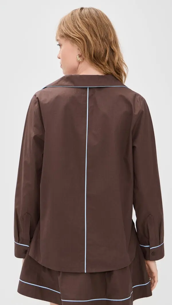 LE BOP Madeleine Top - Chocolate/light Blue