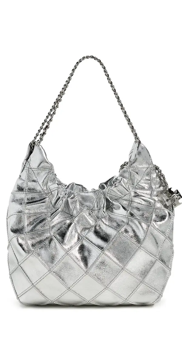 Tory Burch Fleming Metallic Mini Hobo Bag