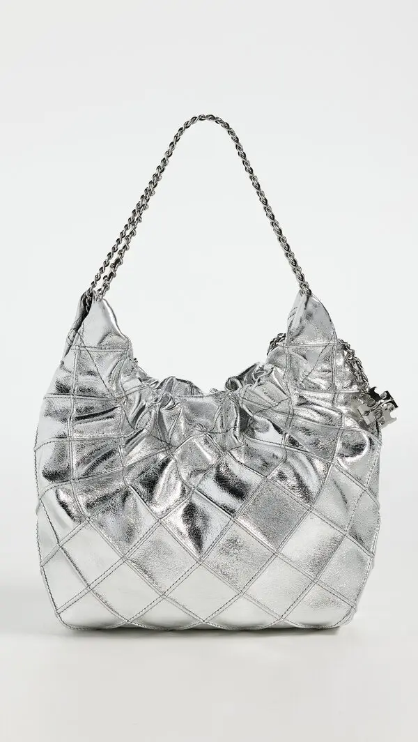 Tory Burch Fleming Metallic Mini Hobo Bag