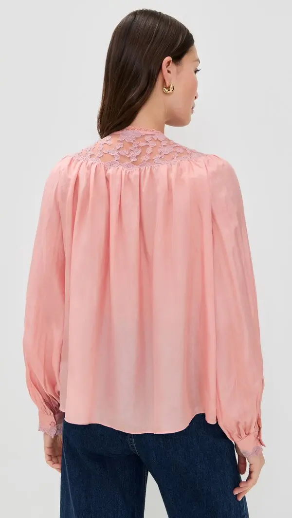 LoveShackFancy Carine Silk Top