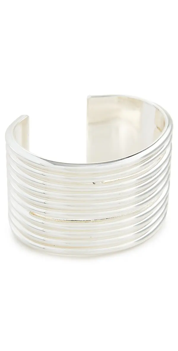 Madewell Ribbed Cuff Bracelet - Warm Silver