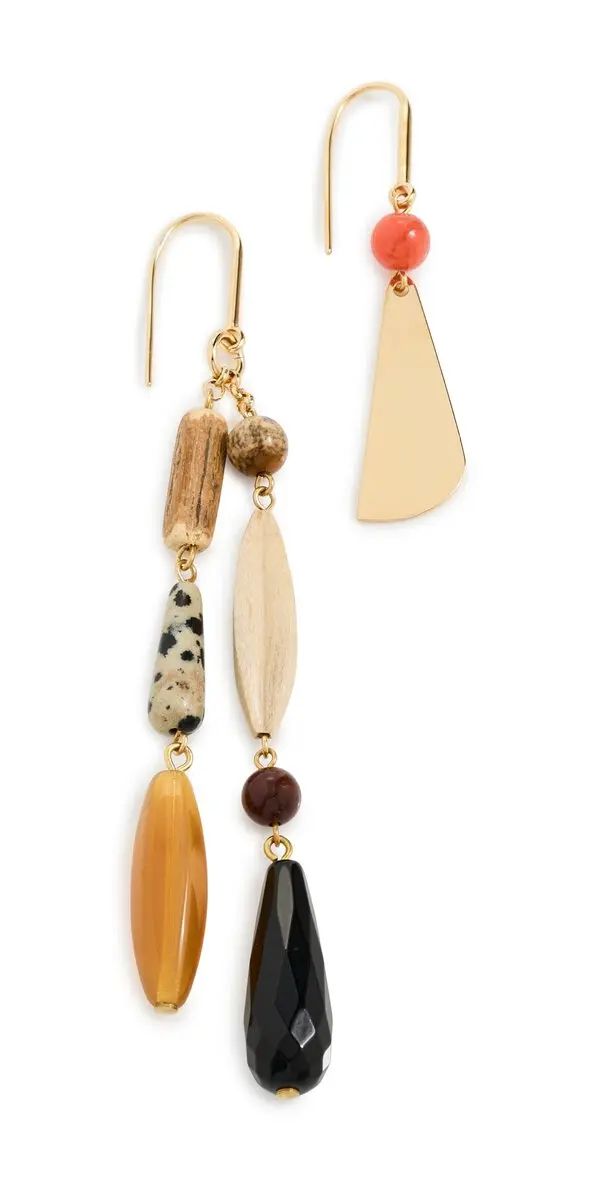 Isabel Marant Asymmetric Stone Earrings - Natural