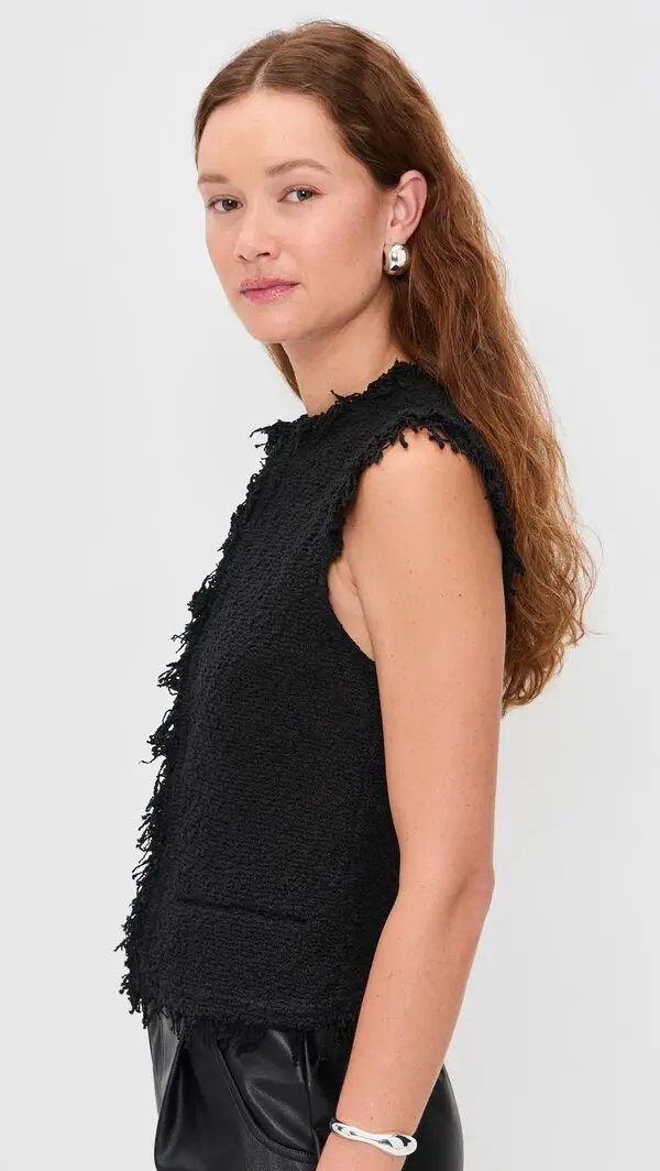 IRO PARIS Shanny Sleeveless Tweed Vest - Black