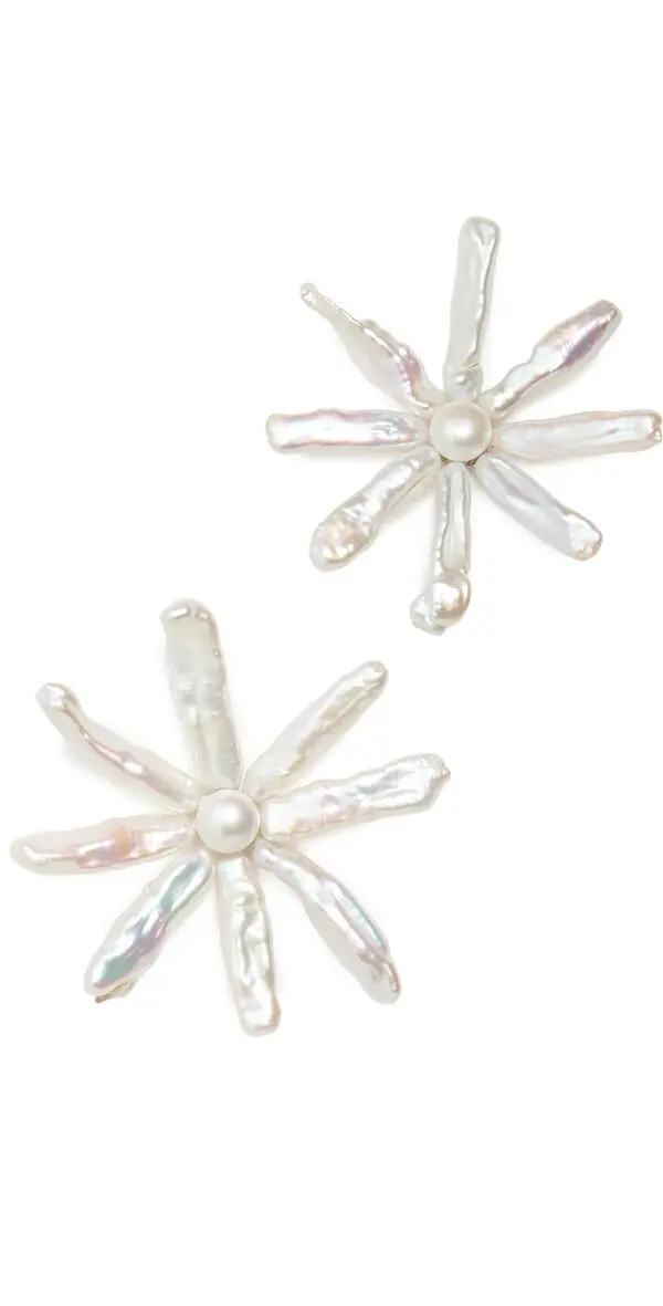 Simone Rocha Blooming Flower Earrings - Pearl