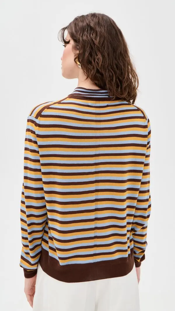 LA LIGNE Multi Stripe Ben Polo Sweater