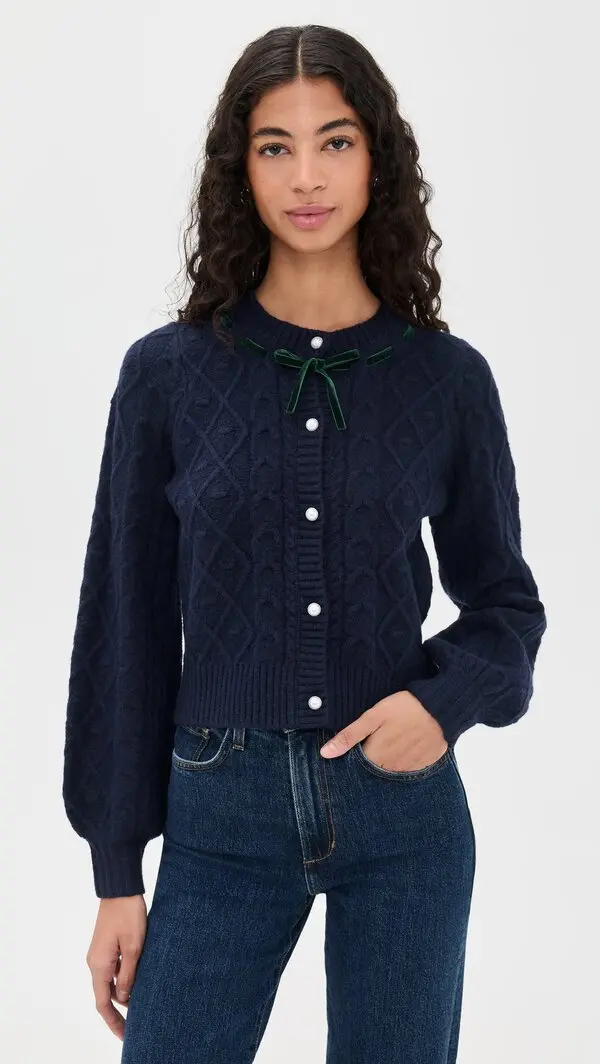 WAYF Signature Cable Knit Cardigan