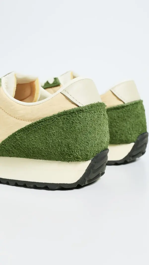 NEW BALANCE 471 Suede And Leather Trimmed Sneakers - Beige/green